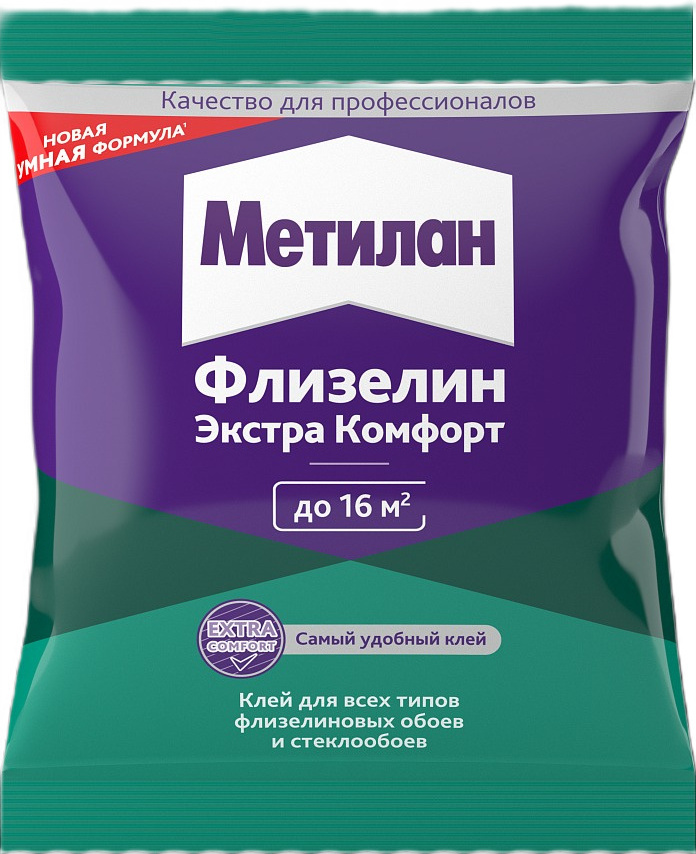 Клей обойный Метилан Флизелин Экстра Комфорт 2780259, пакетик 90 гр ...