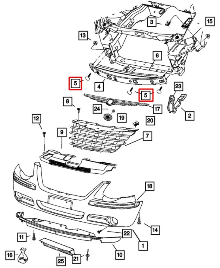 Клипса автомобильная нажимная 2751 для Chrysler, Dodge, Jeep, Ram ...