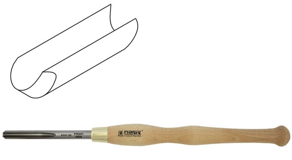 Резец токарный полукруглый с профилем желоб 13 мм Narex HSS Line Profi ...