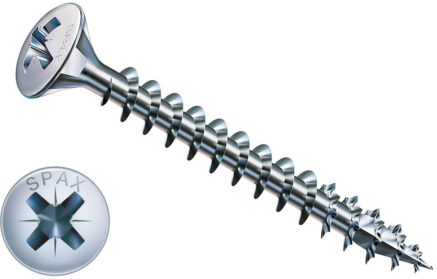Саморез по дереву SPAX с полупотайной головкой и полной резьбой, шлиц T ...