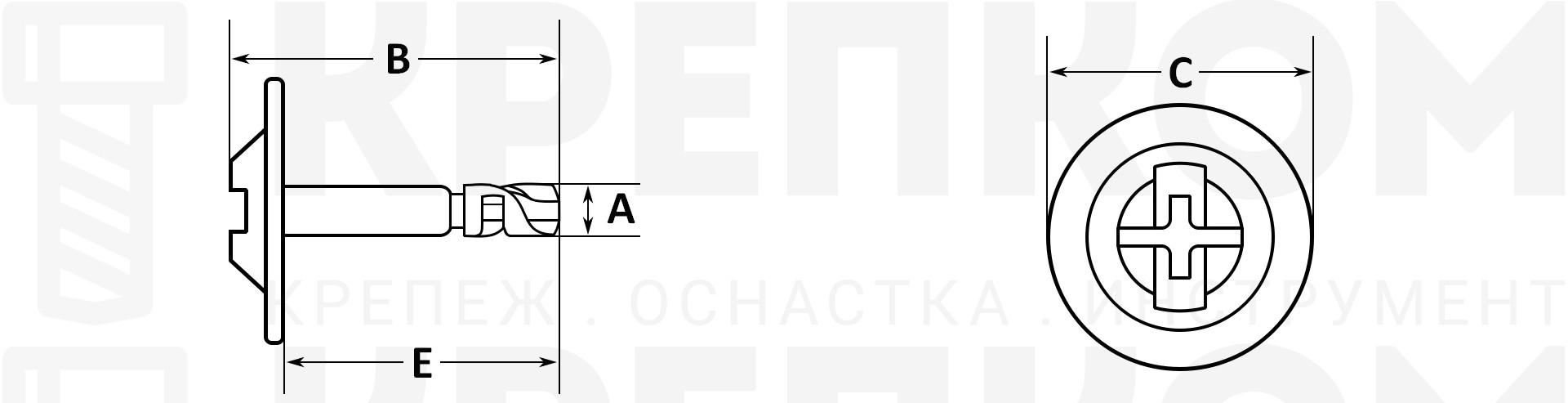 Винт под зажим с фланцем SK-9421 для Audi, Seat, Skoda, Volkswagen, BMW ...