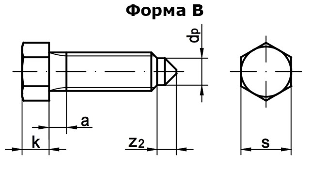 Болт установочный М6х20 DIN 564 форма B, класс прочности 8.8, без ...